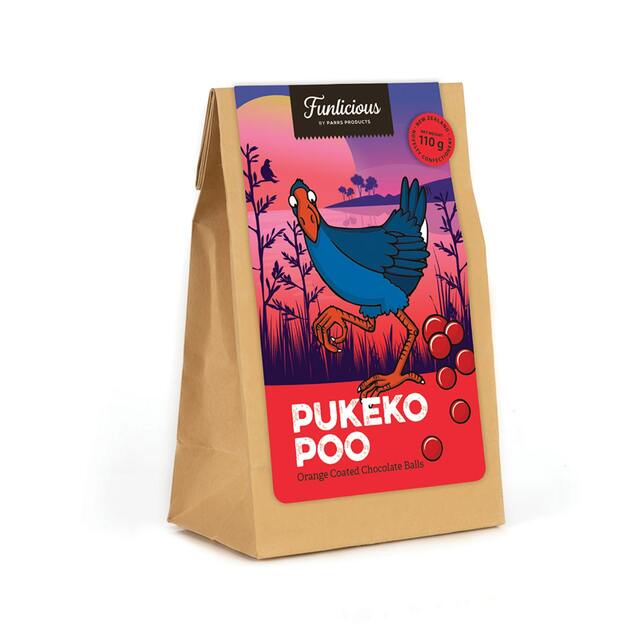 Pukeko Poo Orange Coated Chocolate Balls